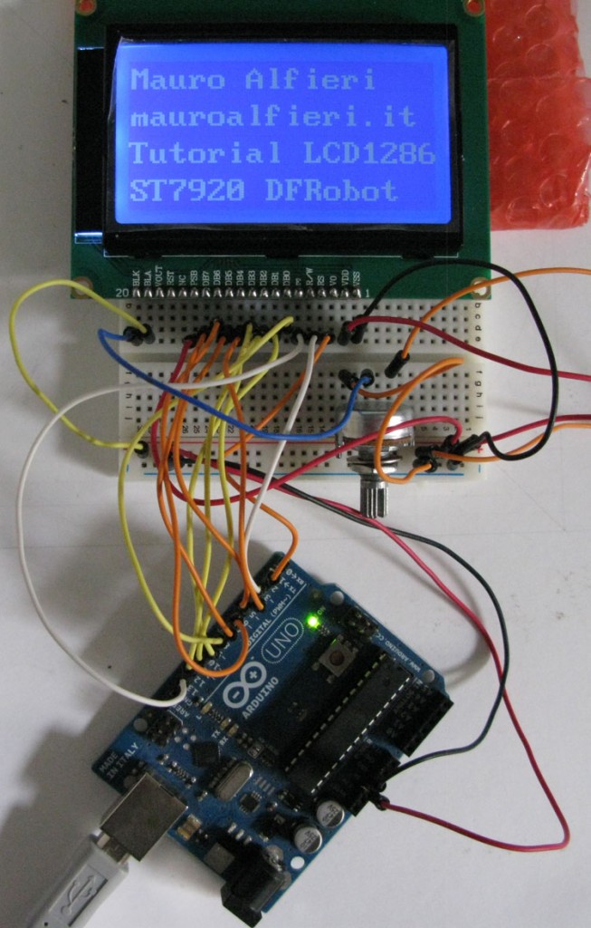 128x64 Graphic LCD DFRobot 12864ZW ST7920 - Mauro Alfieri Elettronica