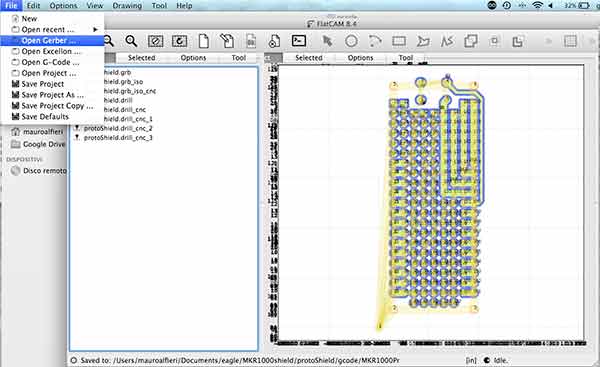 Import gerber flatcam - Mauro Alfieri PCB Cnc MKR1000 protoshield