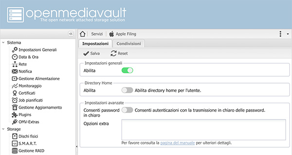 openmediavault Apple Filing plugin Time Machine - Mauro Alfieri ...