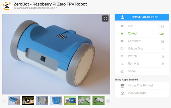 ZeroBot RPi Zero W model - Mauro Alfieri Wearable Domotica Robotica Elettronica