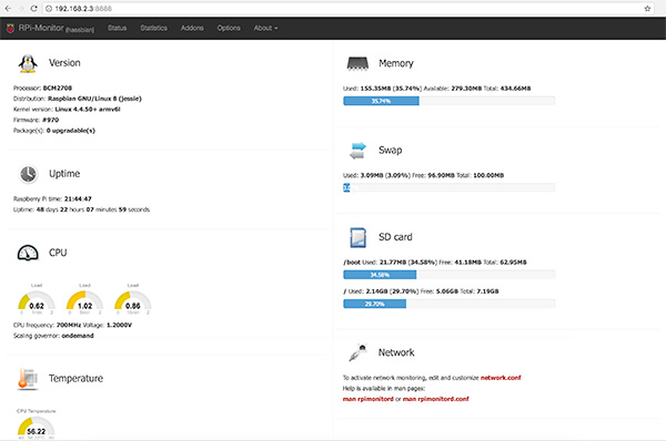 RPi Monitor install - Mauro Alfieri Wearable Domotica Robotica