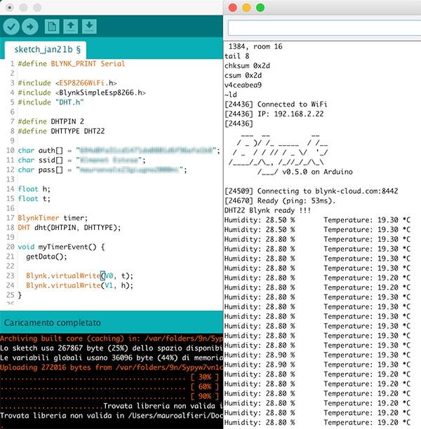 WeMos D1 mini DHT22 Blynk - Alfieri Mauro Elettronica & Informatica