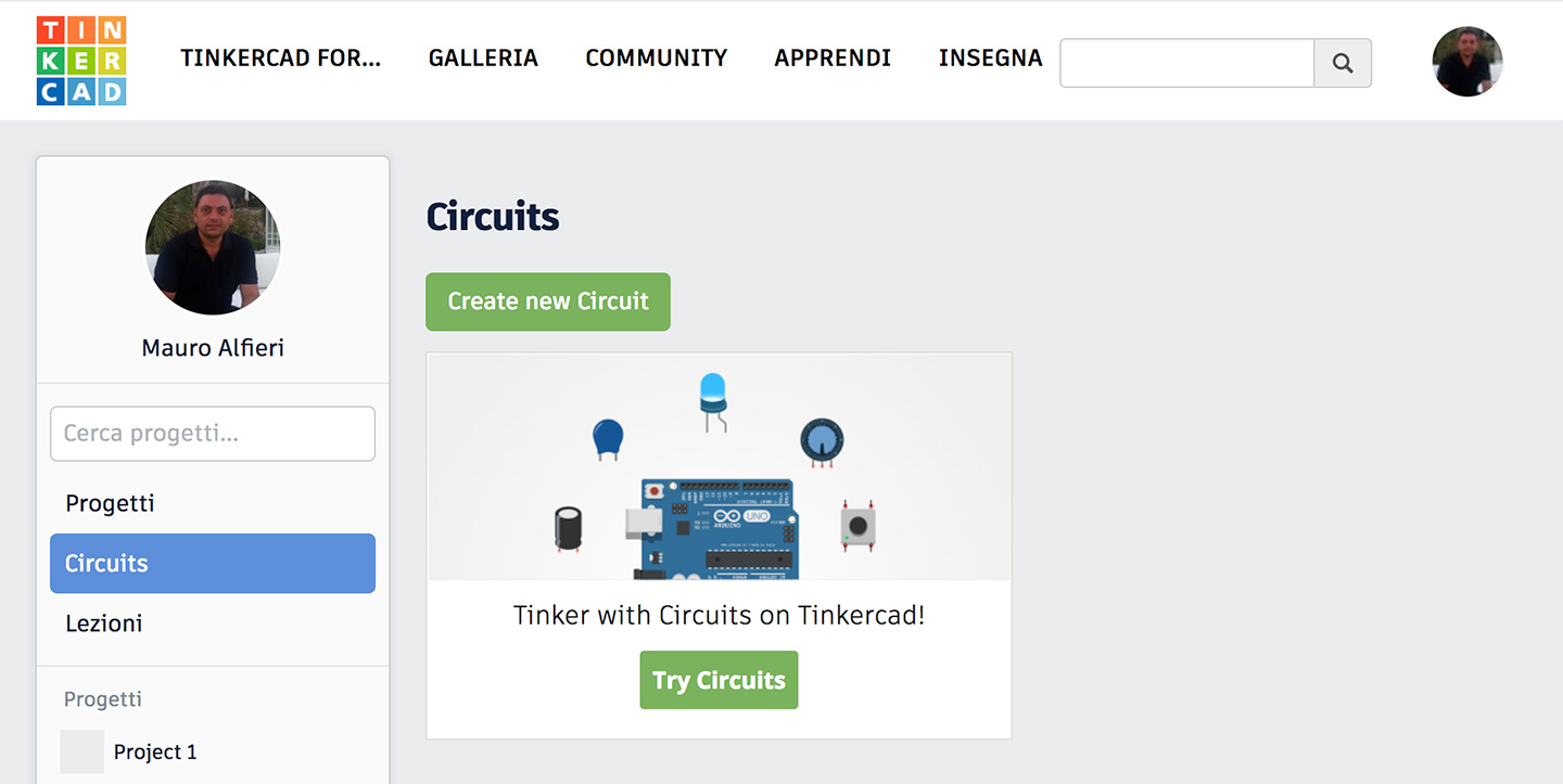 Tinkercad Circuit Led Temporizzato Mauro Alfieri Wearable Domotica Robotica