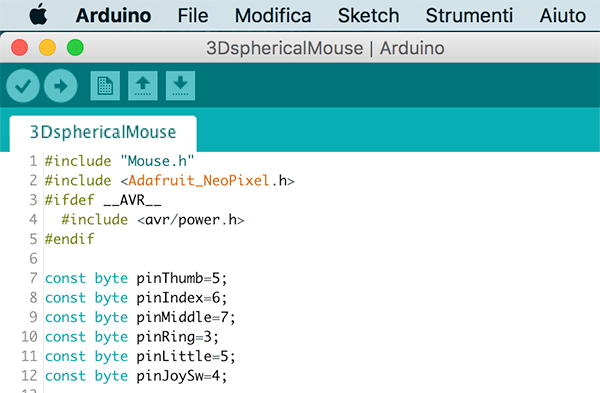 3D Spherical Mouse sketch - Mauro Alfieri Wearable Domotica Robotica
