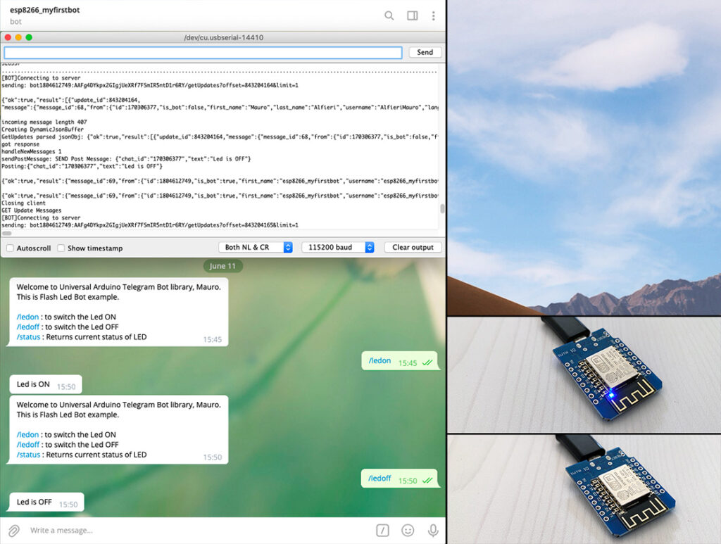 Telegram Bot ESP8266 - Mauro Alfieri Wearable Domotica Robotica