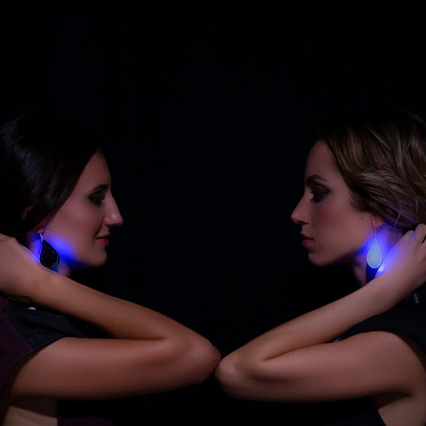 Orecchini goccia PCB touch - Mauro Alfieri Wearable Domotica Robotica